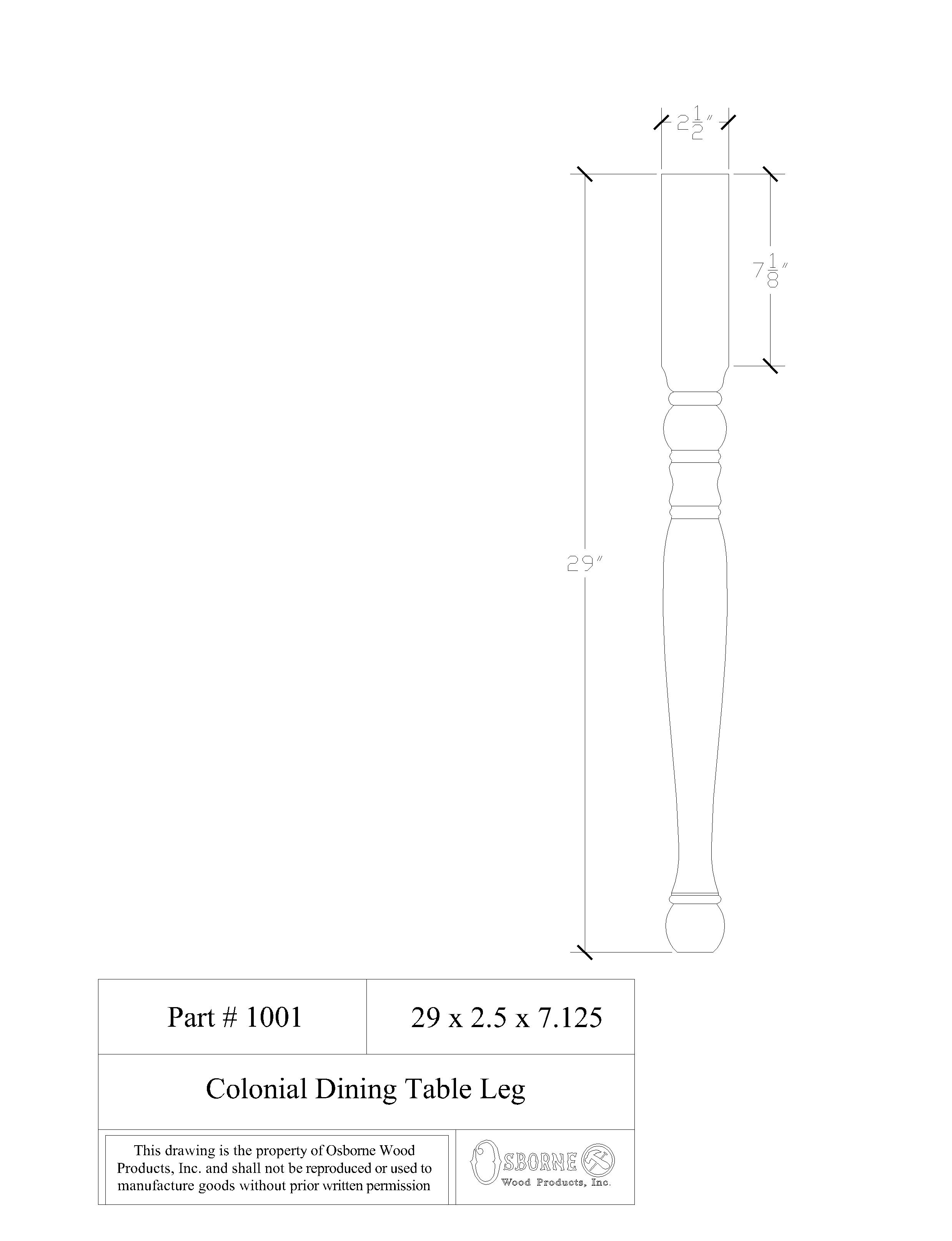 Osborne Wood | Dining & Desk Table Legs CAD Drawings