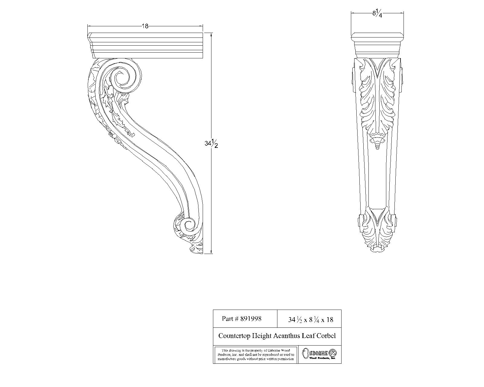 Osborne Wood | Acanthus Leaf Corbels CAD Drawings