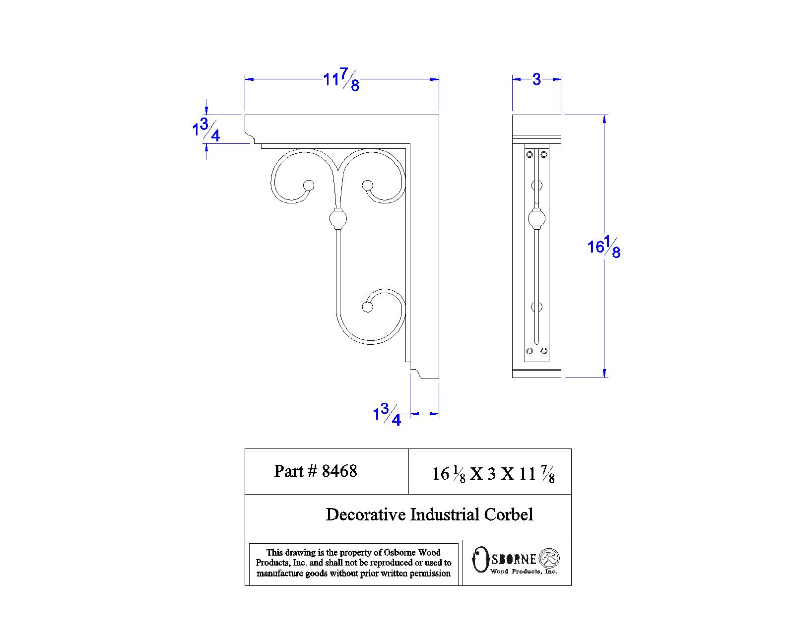 Osborne Wood | Metal Corbels and Brackets CAD Drawings