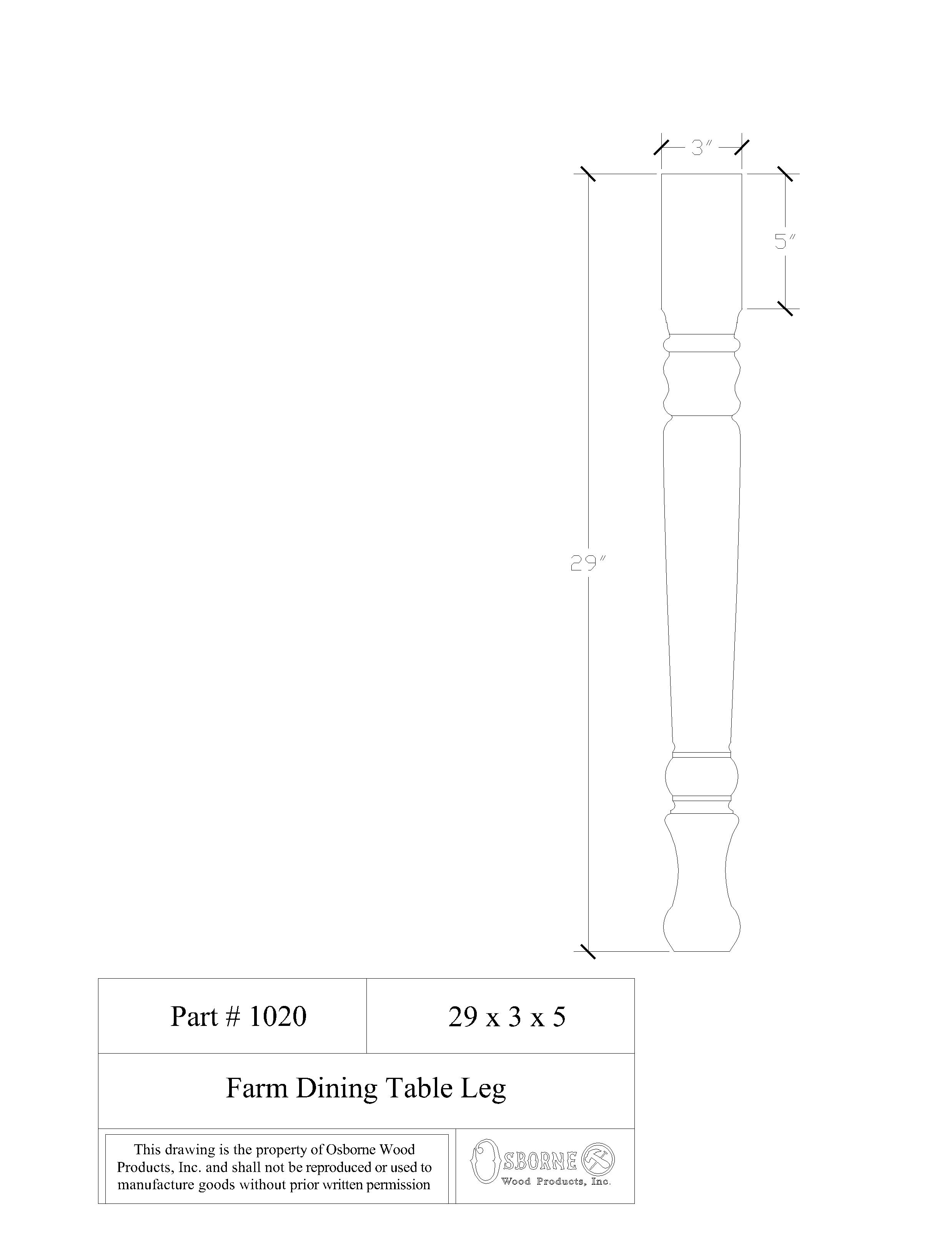 Osborne Wood | Dining & Desk Table Legs CAD Drawings