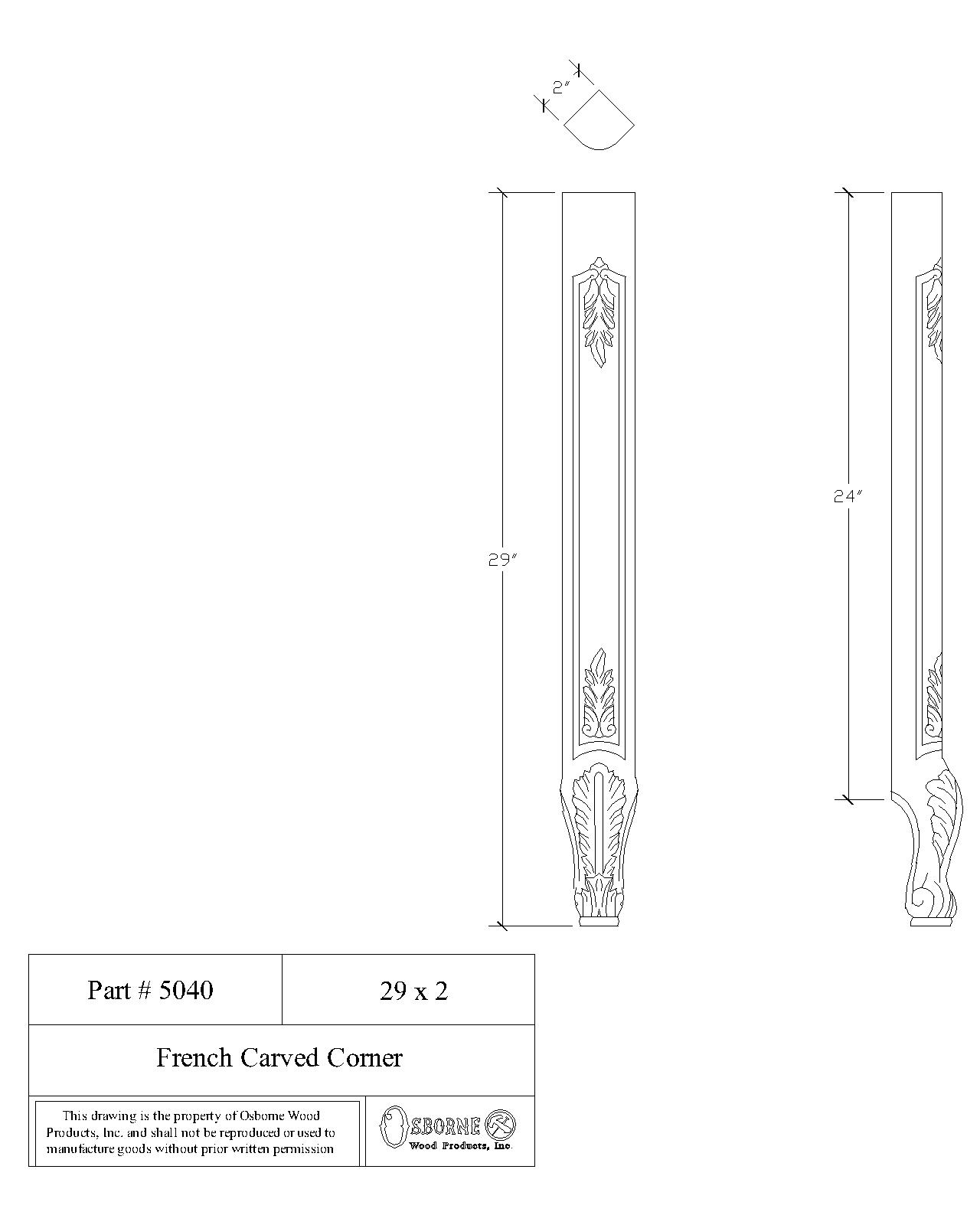Osborne Wood | Traditional Island and Table Legs CAD Drawings
