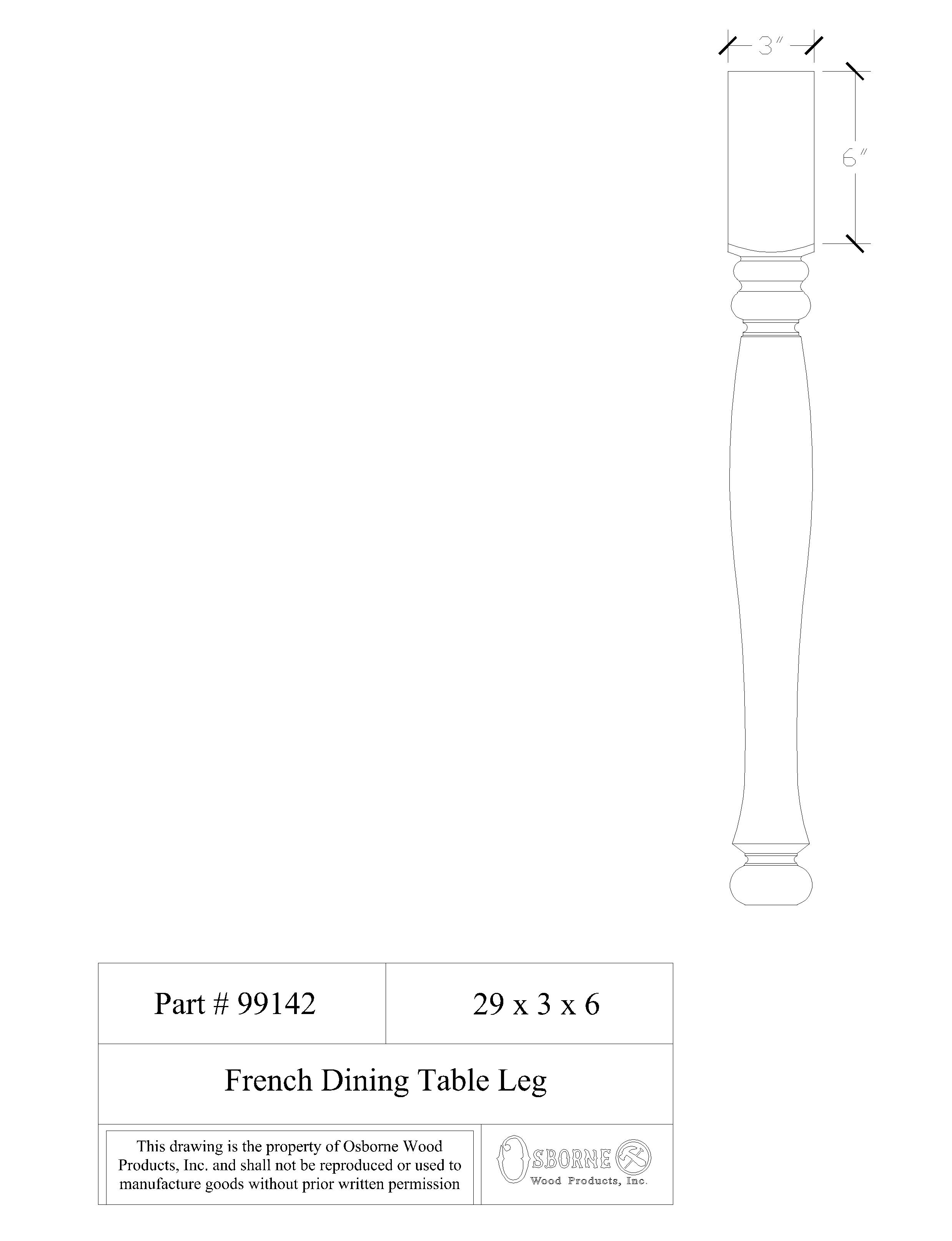 Osborne Wood | Dining & Desk Table Legs CAD Drawings