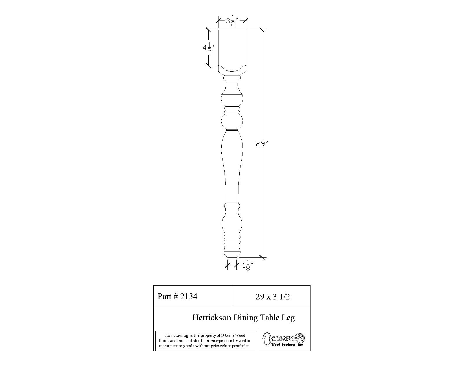 Osborne Wood | Dining & Desk Table Legs CAD Drawings