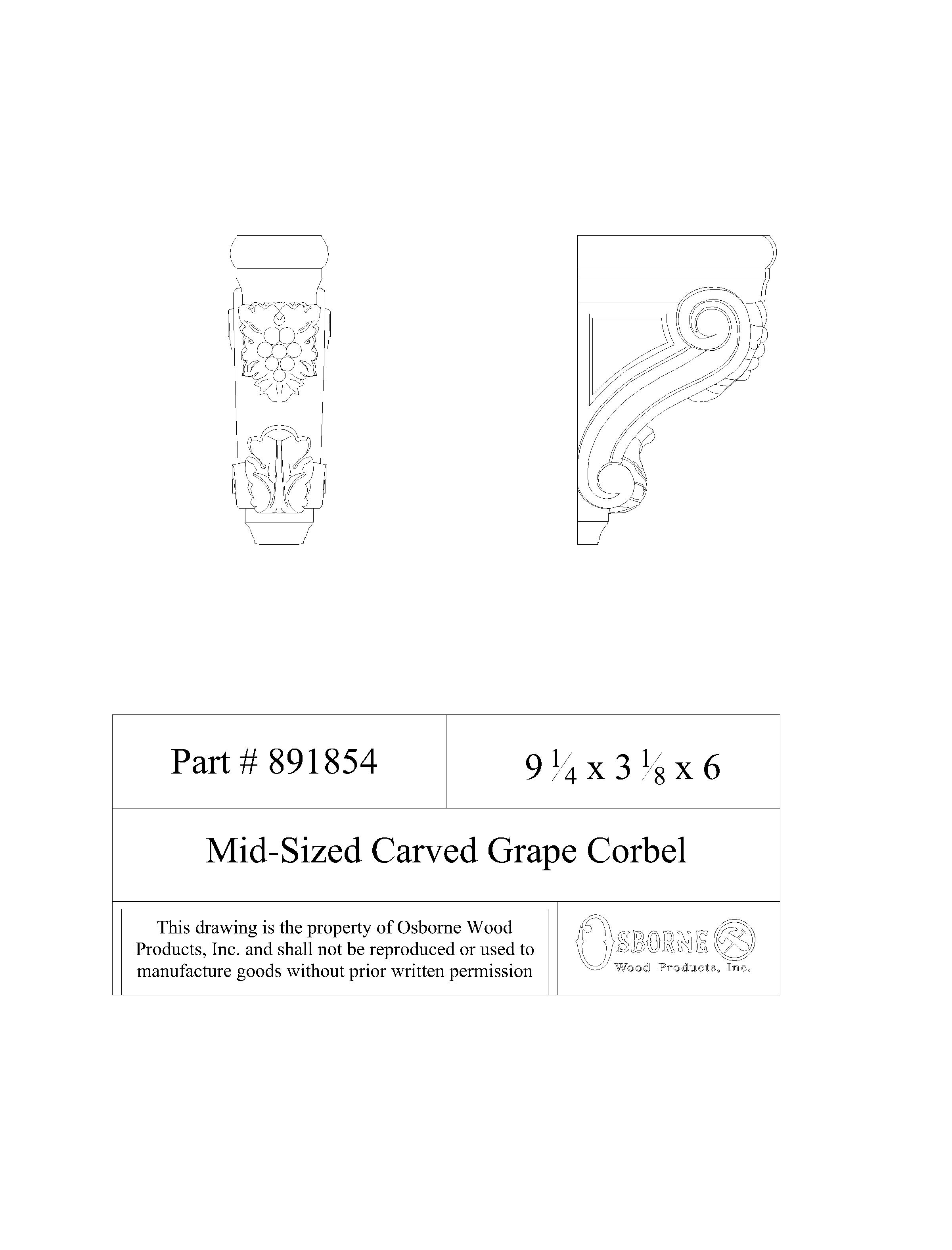 Osborne Wood | Carved Grape Corbels CAD Drawings