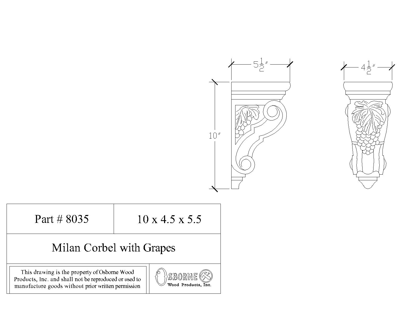 Osborne Wood | Carved Grape Corbels CAD Drawings
