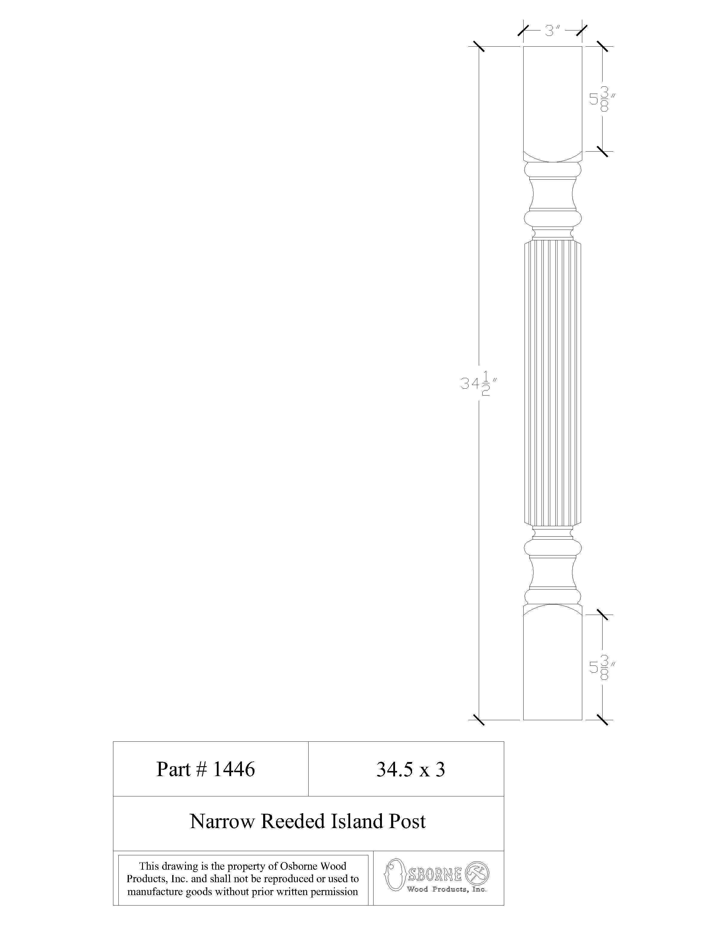 Osborne Wood | Narrow Reeded Island Post