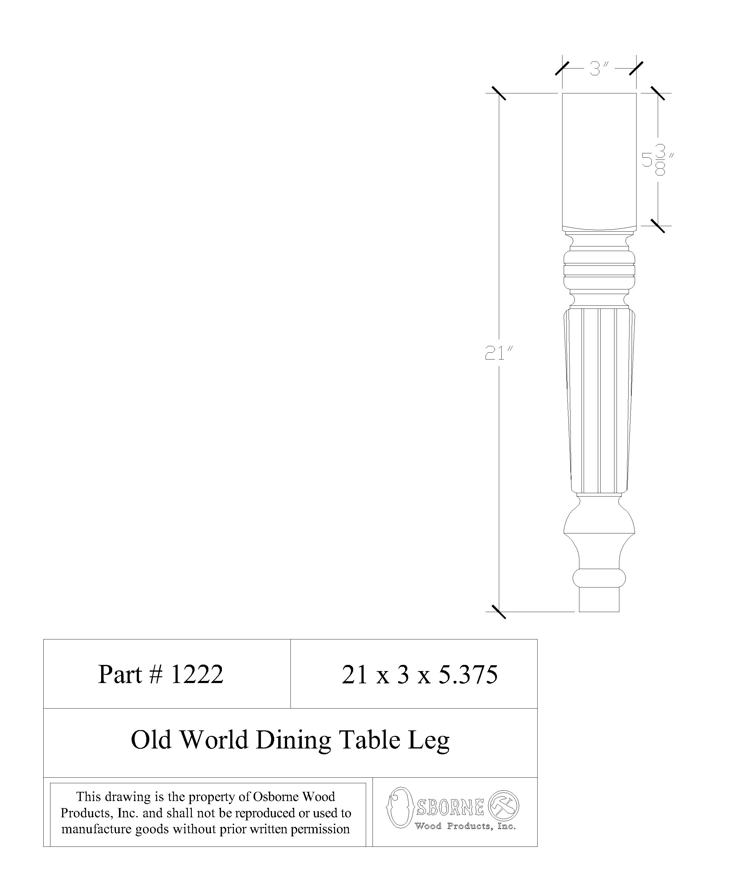 Osborne Wood | End & Side Table Legs CAD Drawings