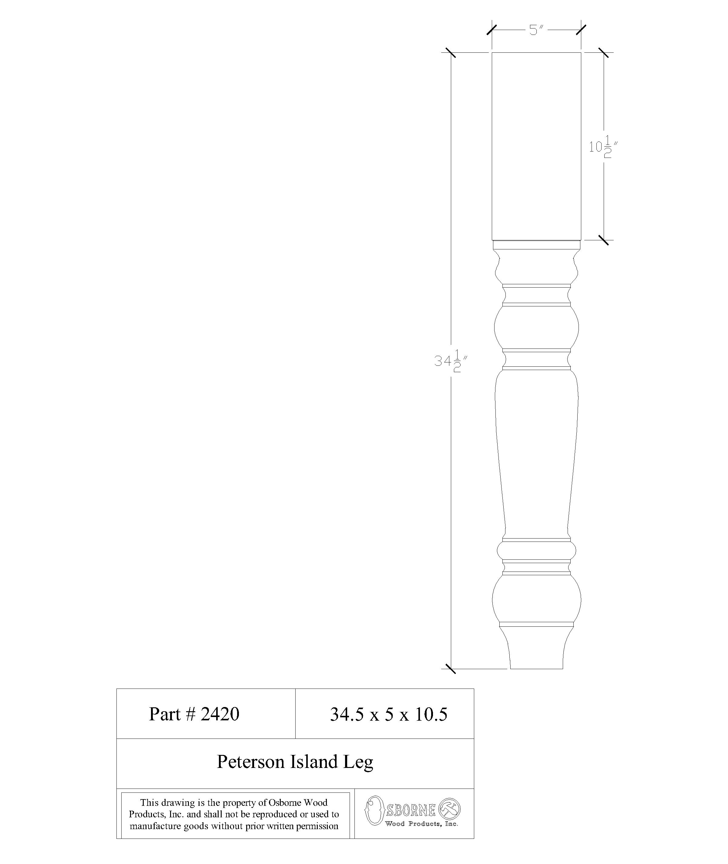 Osborne Wood | 34.5" Island Legs CAD Drawings