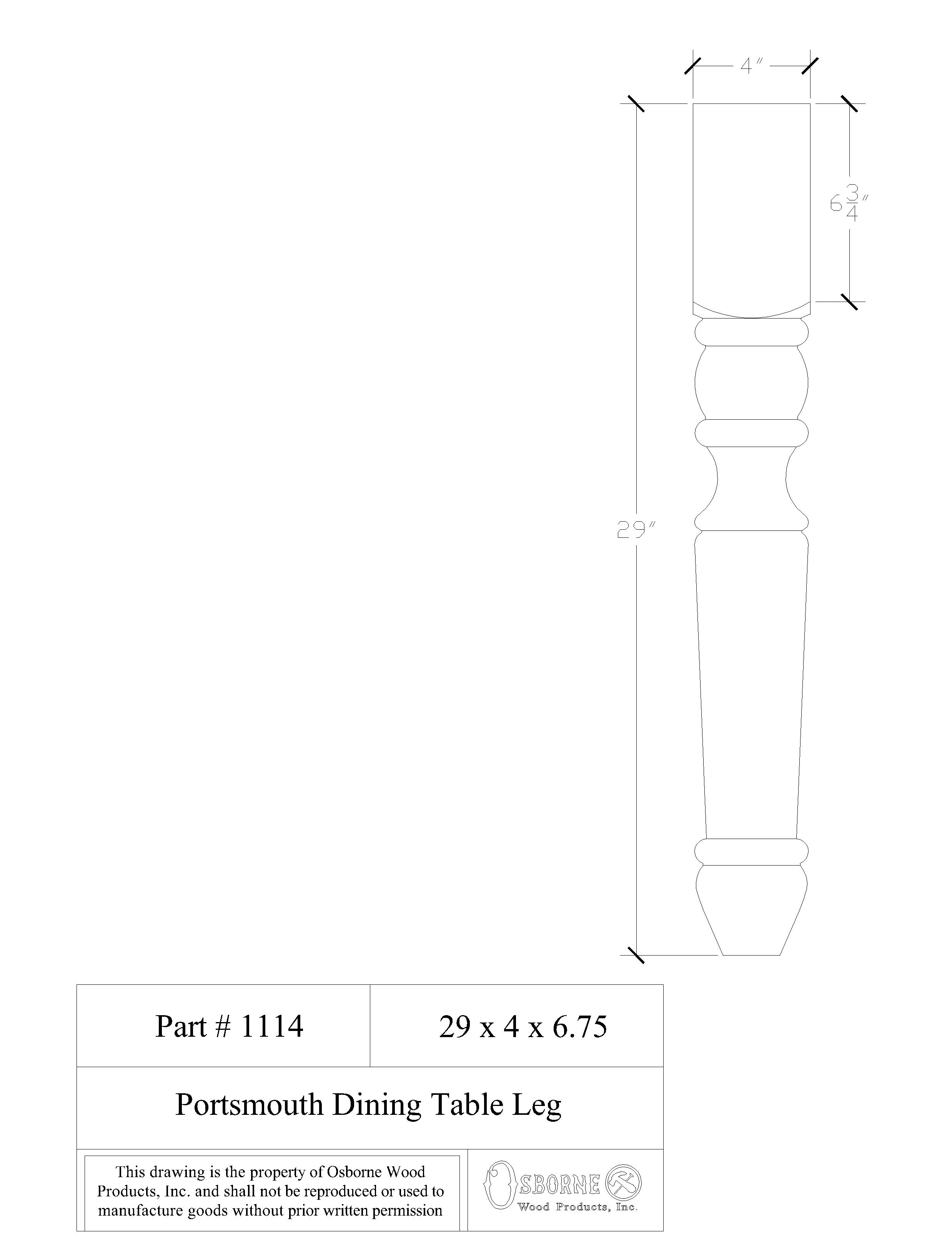 Osborne Wood | Dining & Desk Table Legs CAD Drawings