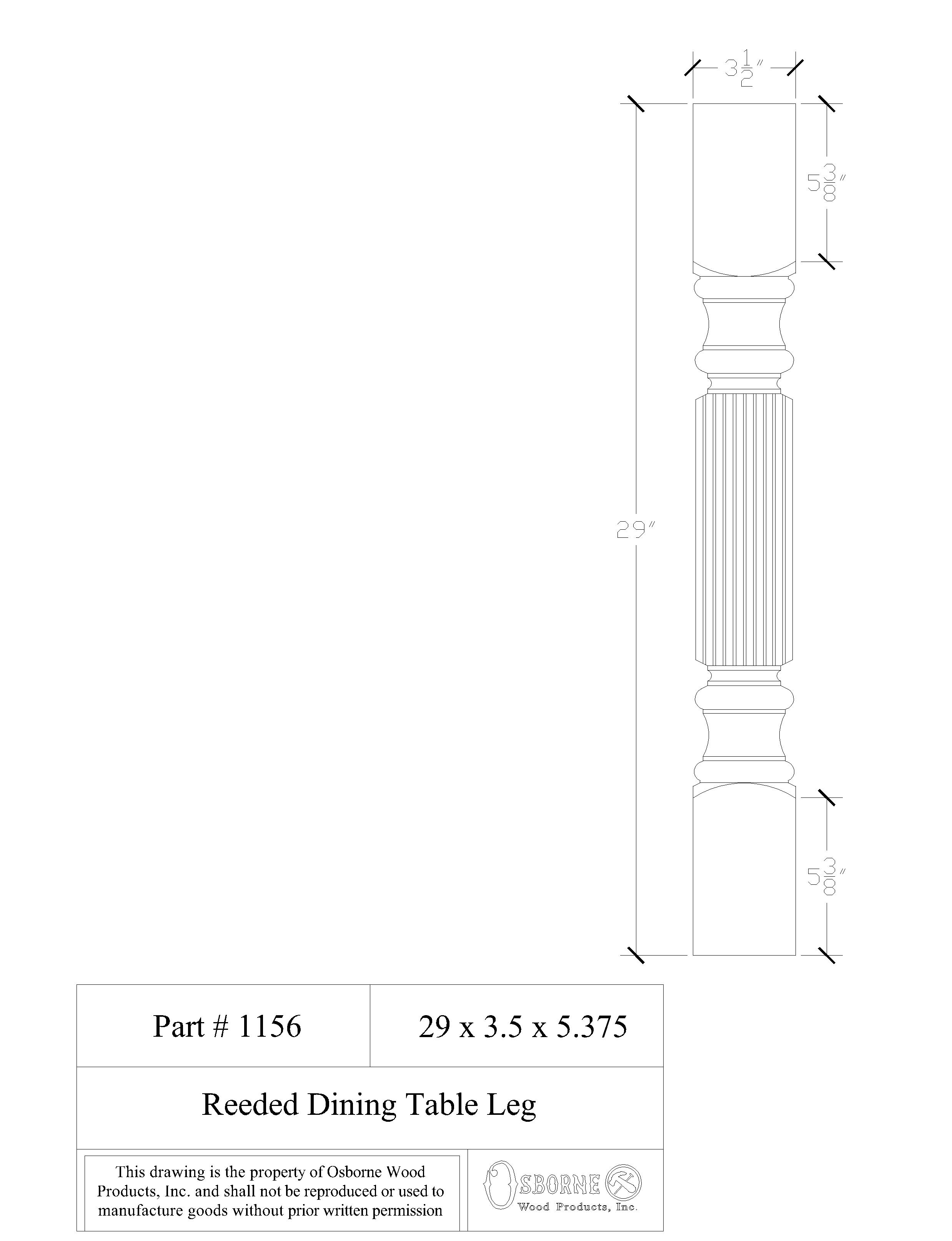 Osborne Wood | Dining & Desk Table Legs CAD Drawings