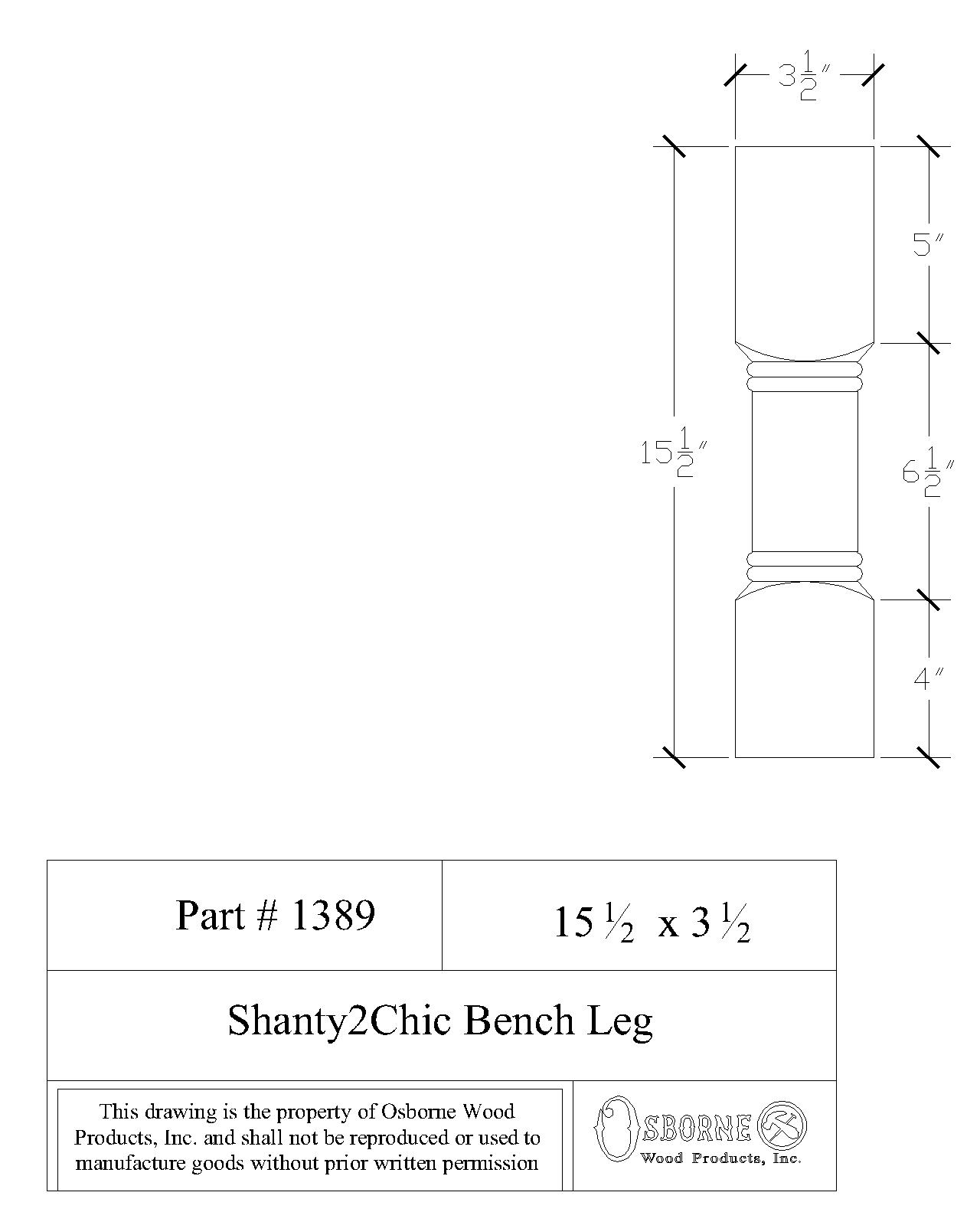 Osborne Wood | Craftsman Table Legs CAD Drawings