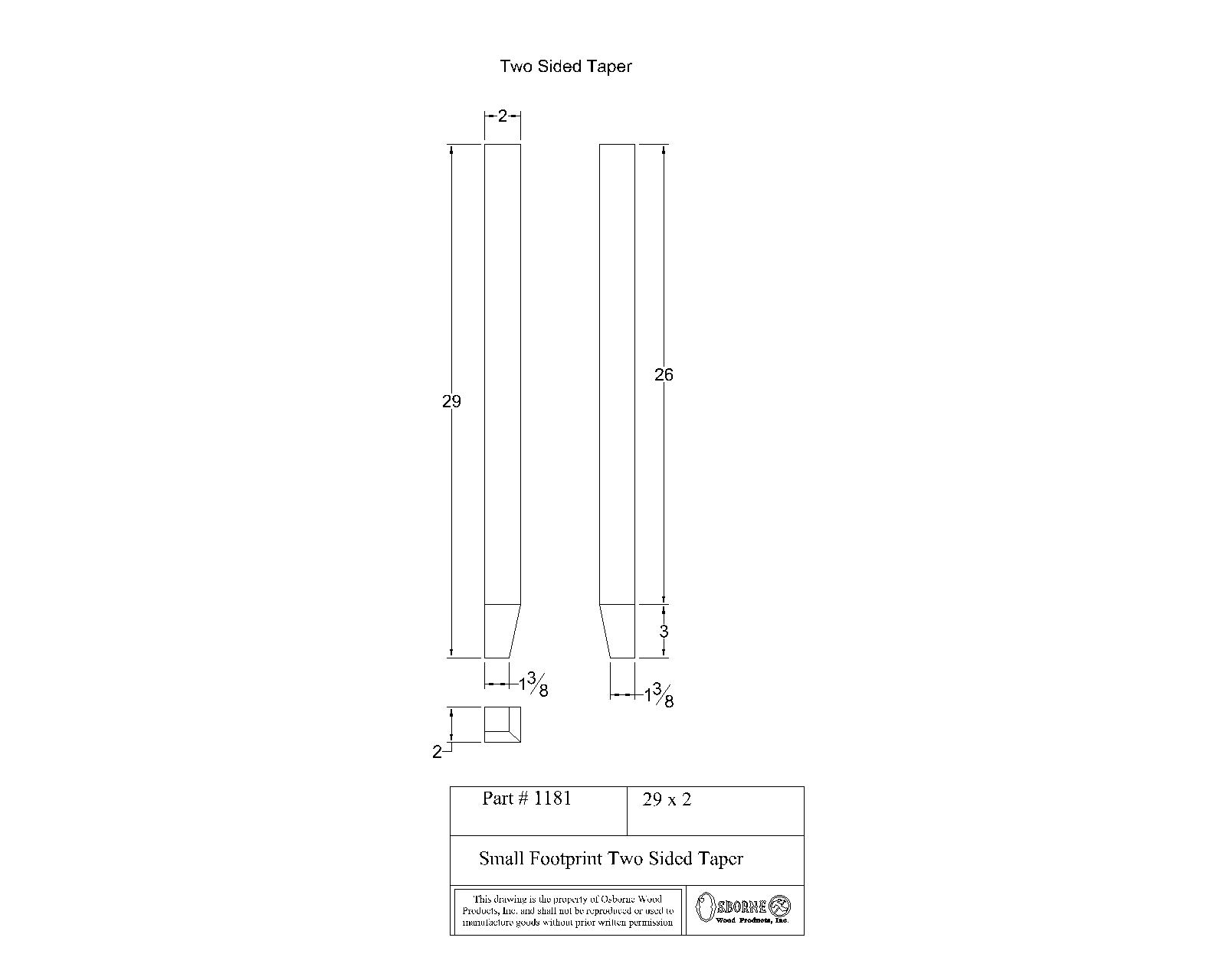 Osborne Wood | Dining & Desk Table Legs CAD Drawings