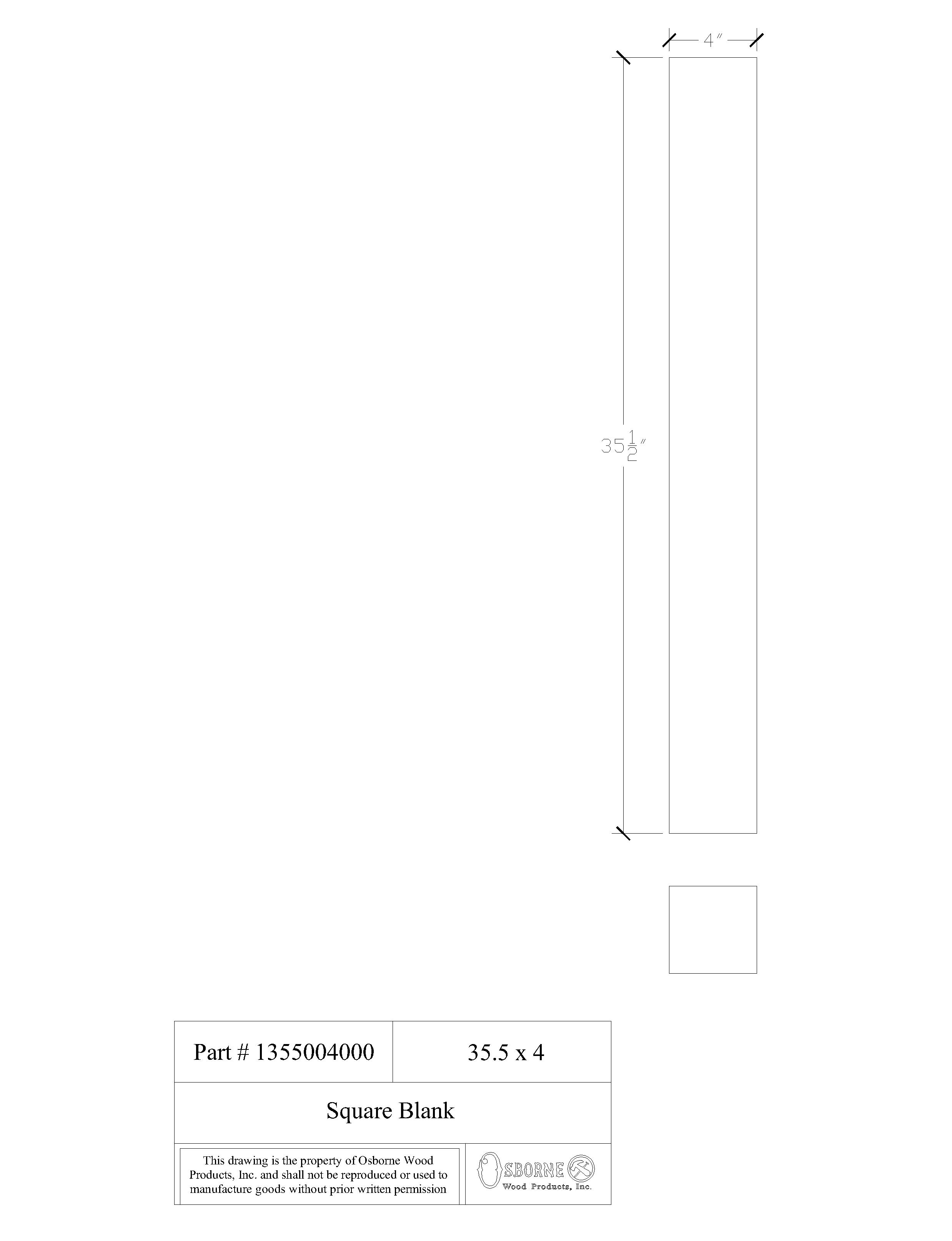 Osborne Wood | 35 1/2" x 4" Square Turning Blank
