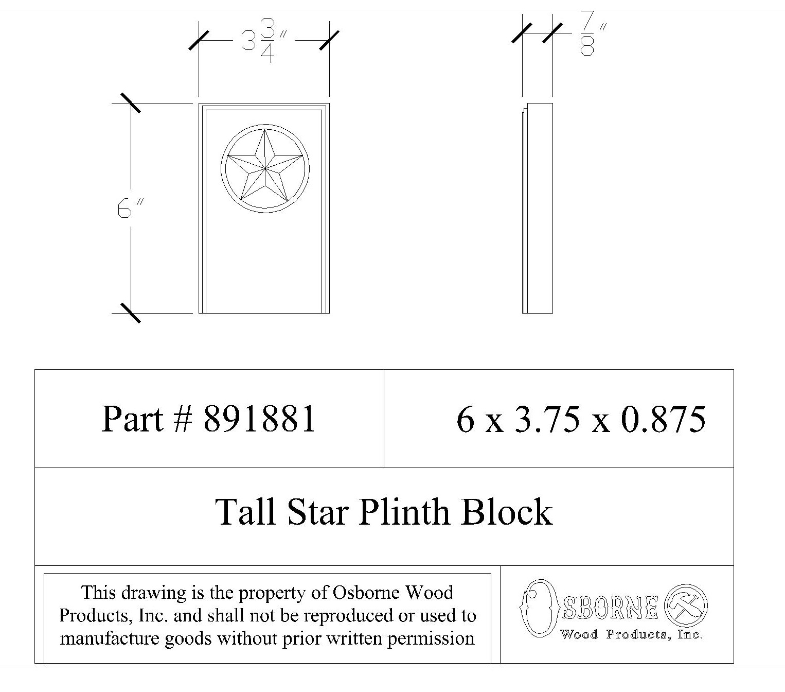 Osborne Wood | Square Moulding and Trim CAD Drawings
