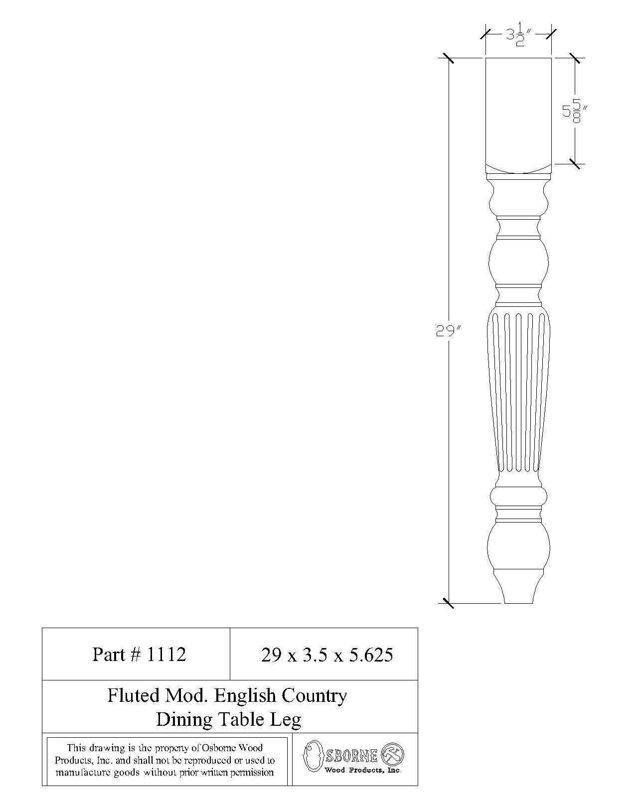 Osborne Wood | Dining & Desk Table Legs CAD Drawings