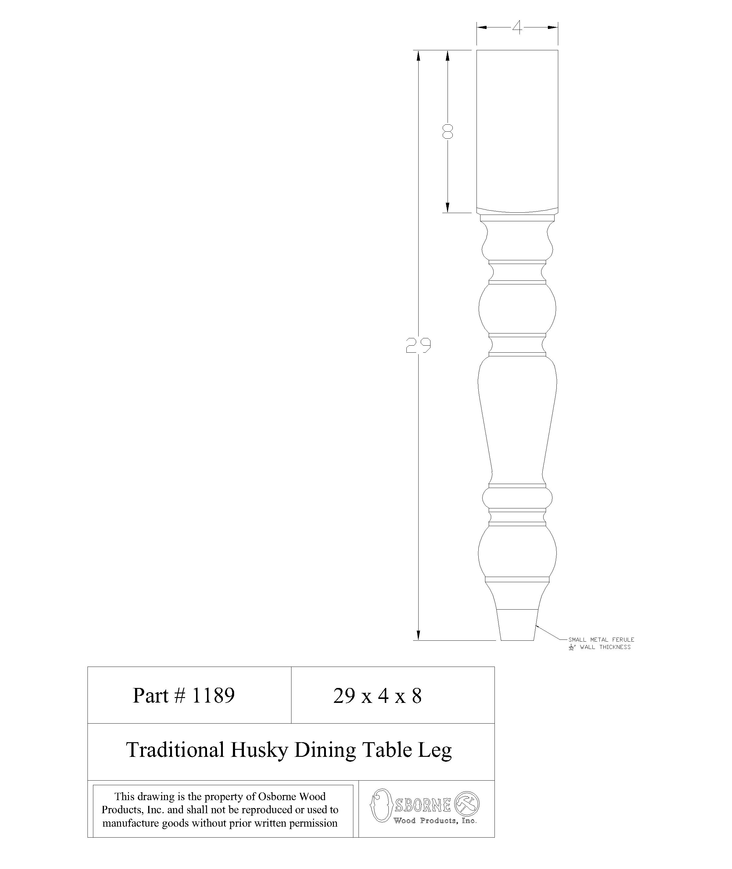 Osborne Wood | Dining & Desk Table Legs CAD Drawings