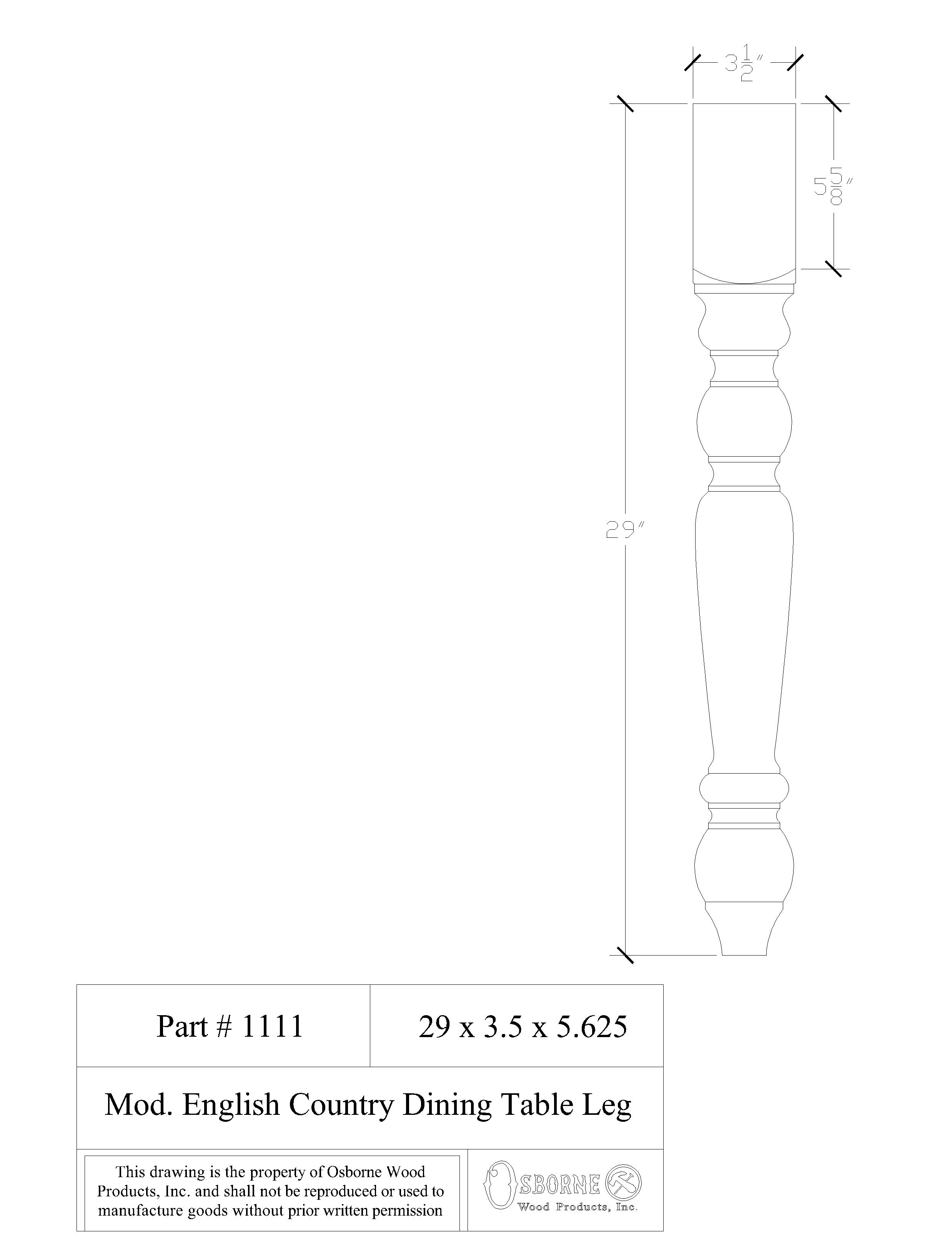 Osborne Wood | Dining & Desk Table Legs CAD Drawings