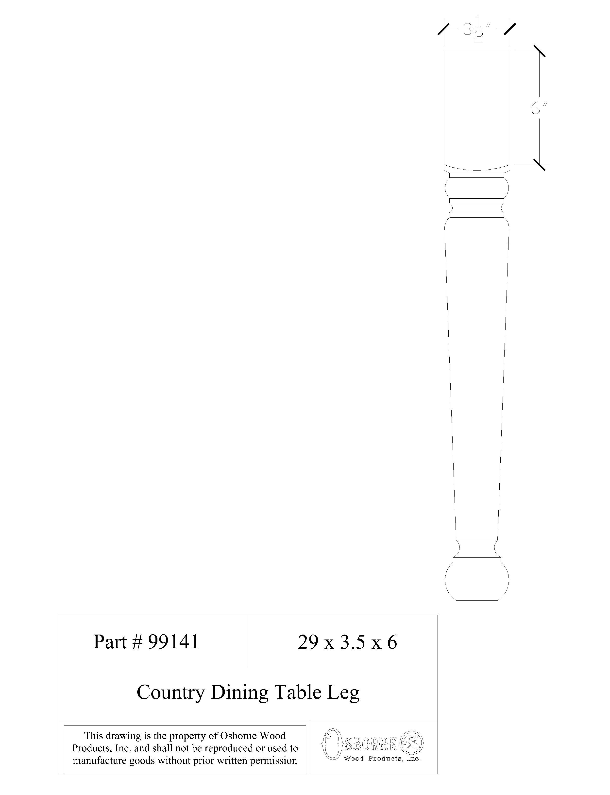 Osborne Wood | Dining & Desk Table Legs CAD Drawings