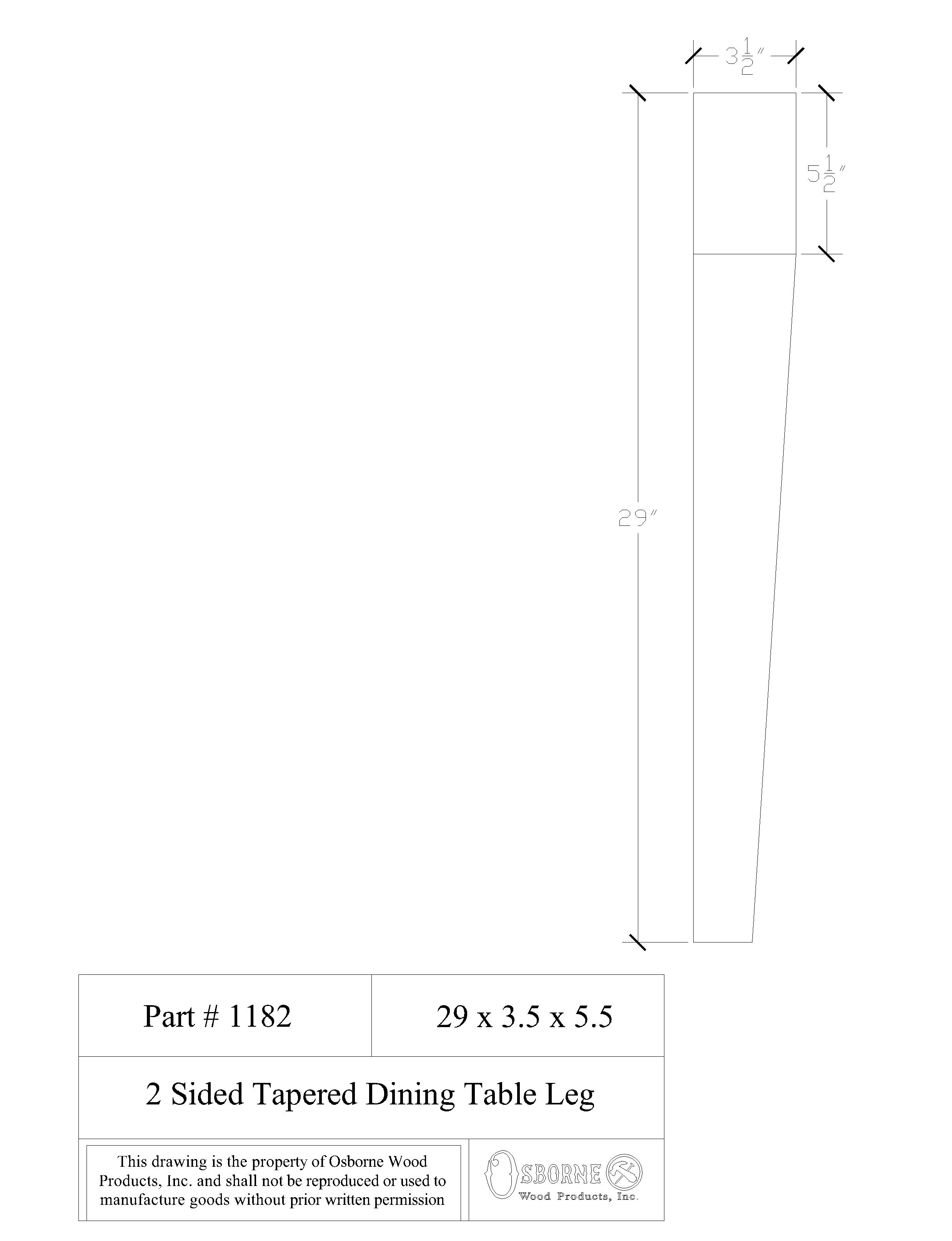 Osborne Wood | Dining & Desk Table Legs CAD Drawings