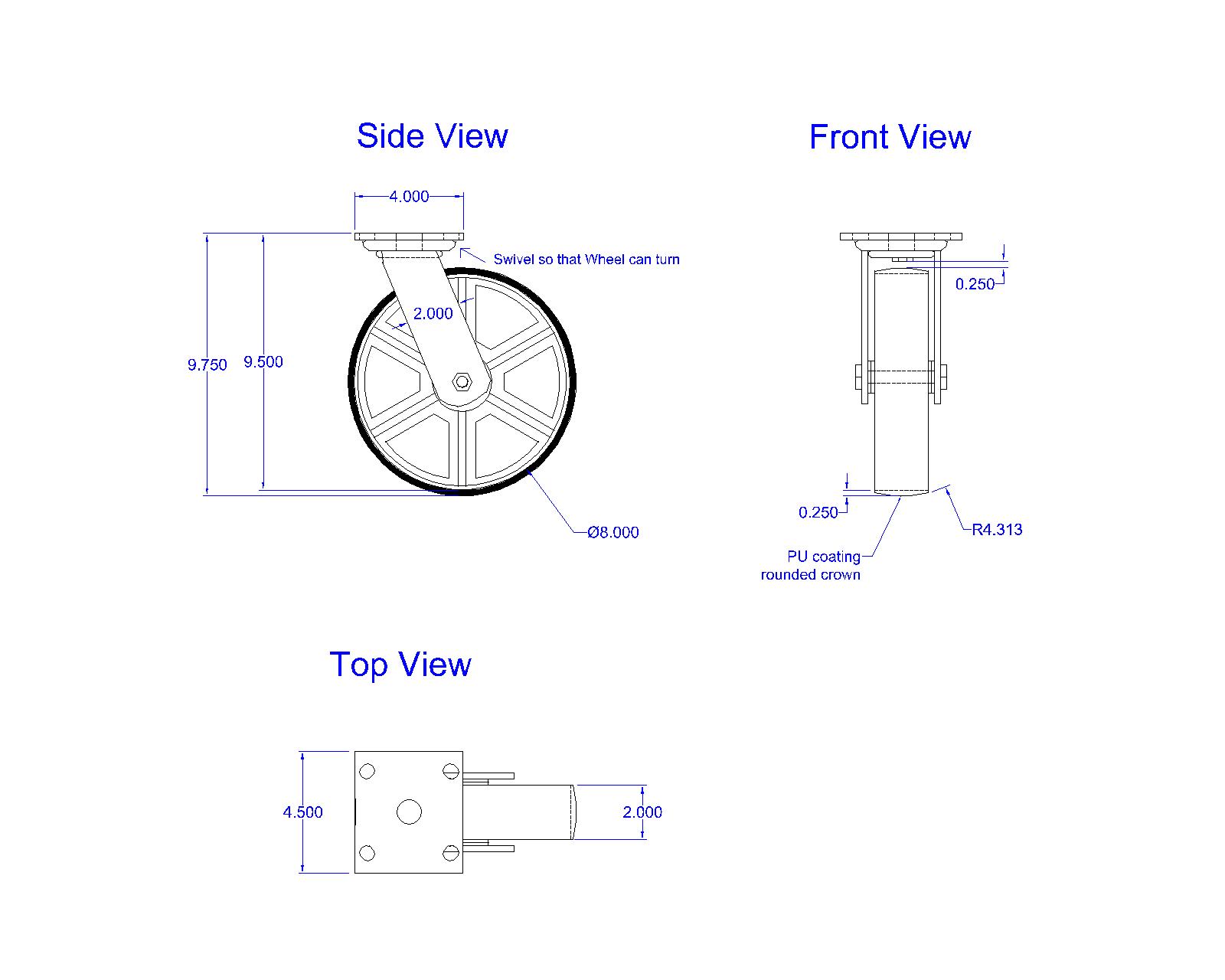 Osborne Wood | Industrial Casters CAD Drawings