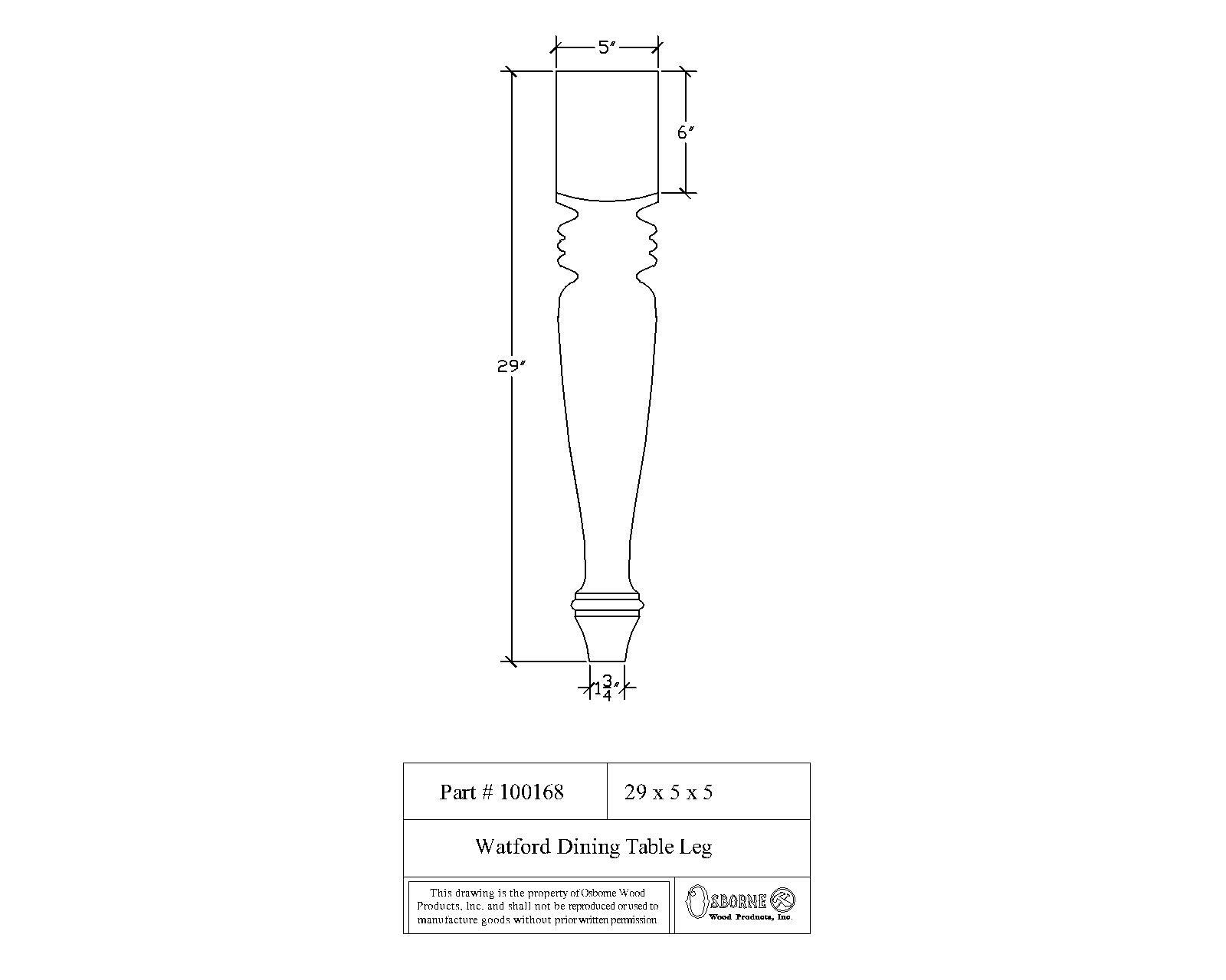Osborne Wood | Dining & Desk Table Legs CAD Drawings