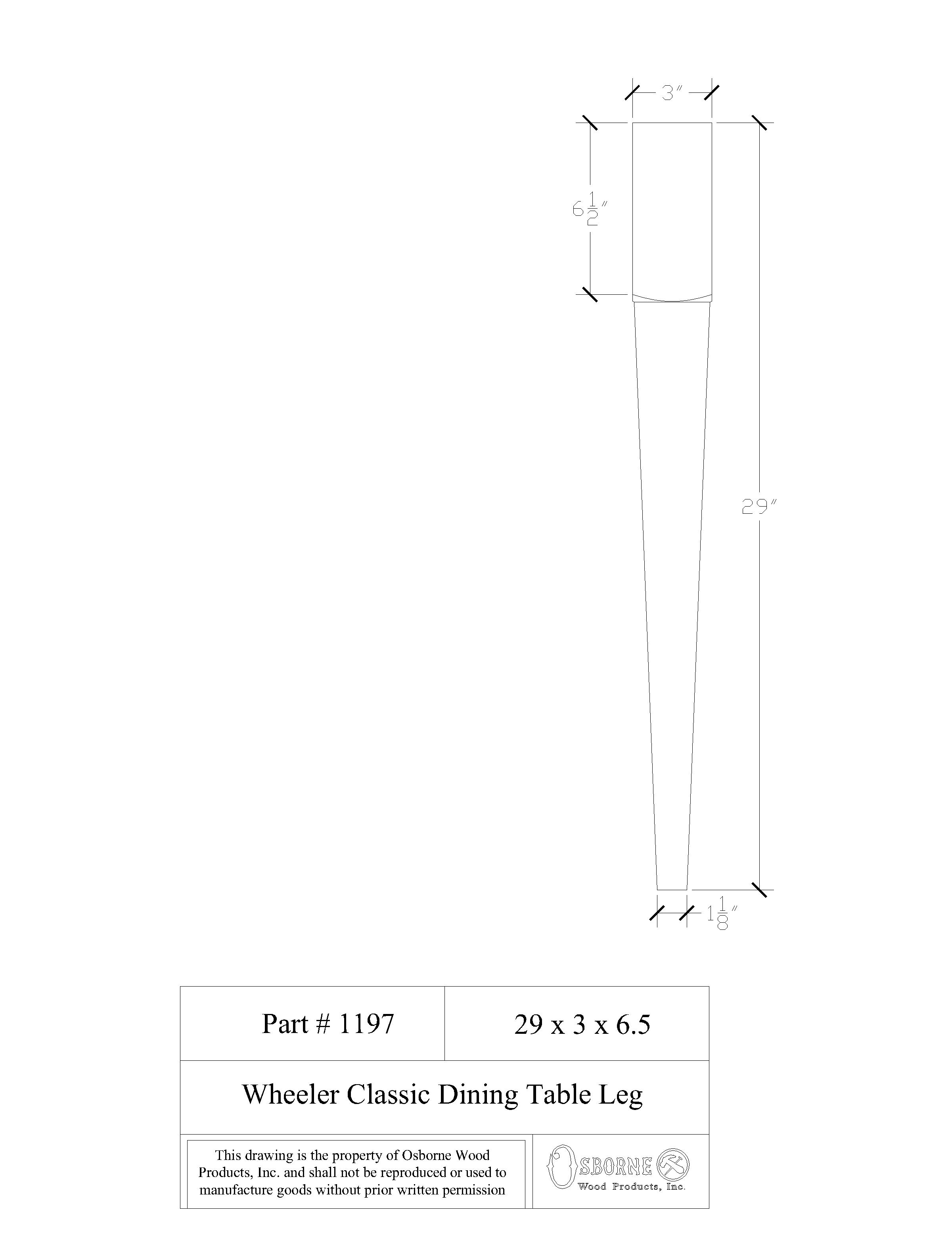 Osborne Wood | Dining & Desk Table Legs CAD Drawings